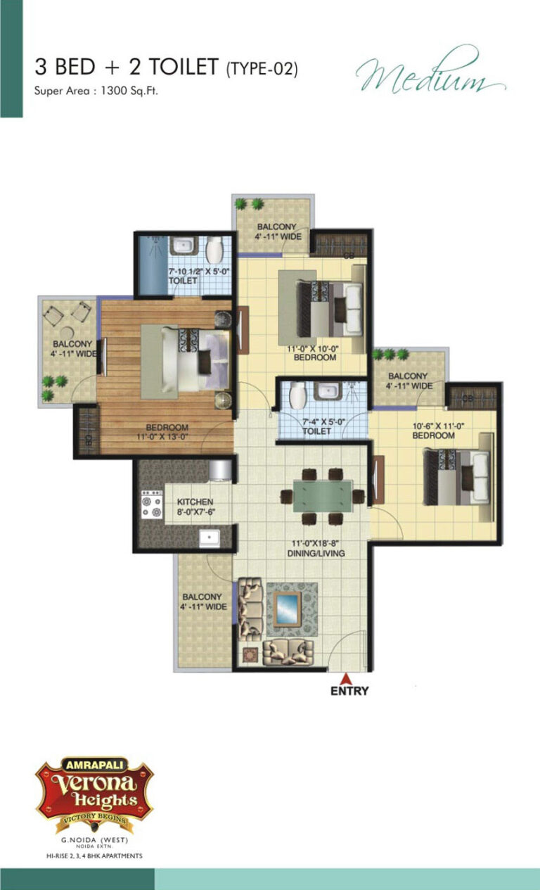 Amrapali Verona Heights Flat For Sale in Noida Extension